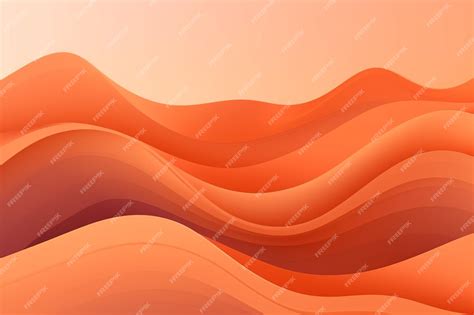 Premium Photo Gradient Wavy Orange Background