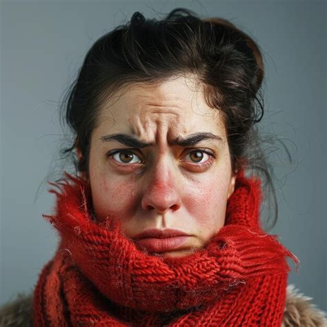 Portrait Of A Woman With A Severe Allergic Reaction Premium Ai