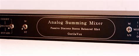 Passive Summing Mixer Custom Racked Input Channel Studio