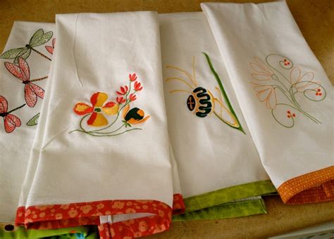 Beautiful Embroidery Flour Sack Towels Etsy Towel Embroidery