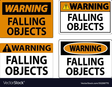 Warning Sign Falling Objects Royalty Free Vector Image
