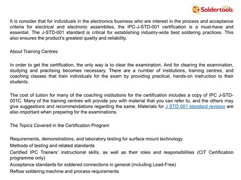 Ppt Ipc J Std 001 Certification And Its Features Powerpoint Presentation Id 11413395