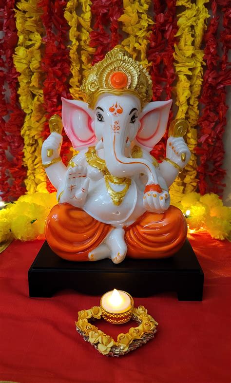 Ganesha Statue Orange Dhoti Krishna Collections Canada Artofit