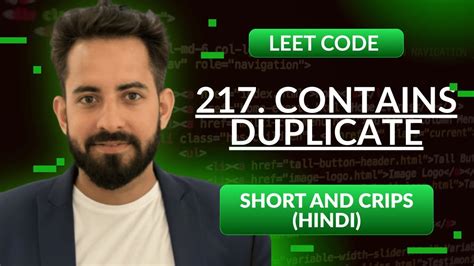 Leetcode 217 Contains Duplicate Hindi Python Leetcode
