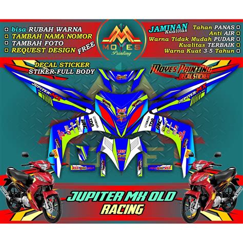 Jual Stiker Decal Motor Jupiter Mx Old 135 Decal Motif Keren Fullbody