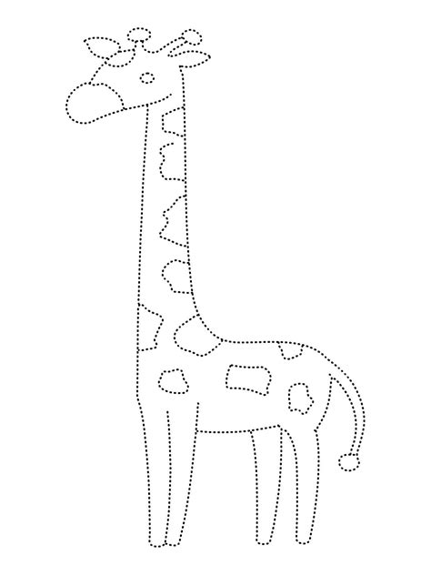Printable Giraffe Tracing Coloring Page Download Print Or Color