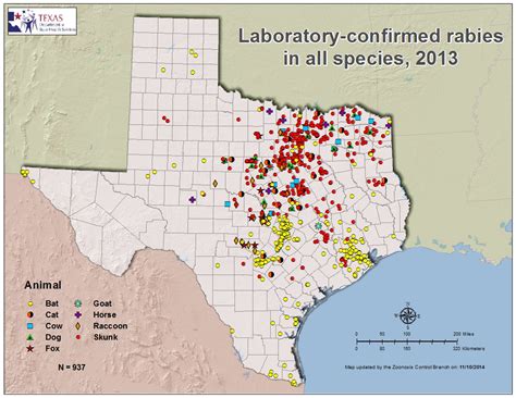 Rabies Maps 2013 Texas Dshs