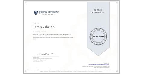 Sameeksha Bangera On Linkedin Completion Certificate For Single Page Web Applications With