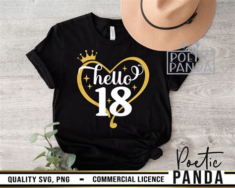 Hello 18 Svg Png 18th Svg 18th Birthday Svg Birthday Girl Svg 18