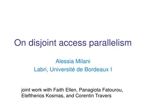Ppt On Disjoint Access Parallelism Powerpoint Presentation Free