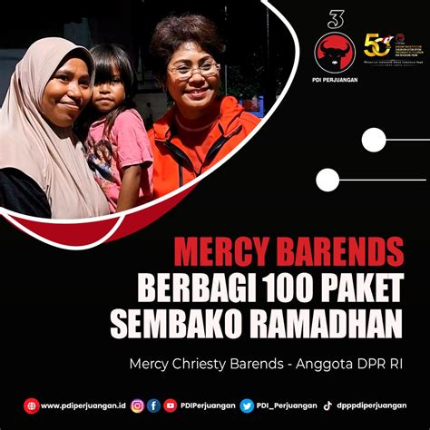 PDI Perjuangan On Twitter Mercy Barends Berbagi 100 Paket Sembako