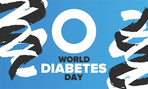 세계 당뇨병의 날 11월 인식의 달 파란색 원 기호입니다 의료 및 예방 디자인 포스터 카드 배너 및 배경 벡터 일러스트레이션