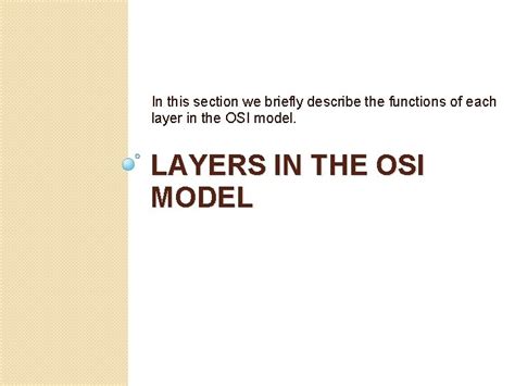 The Osi Model And The Tcpip Protocol Suite
