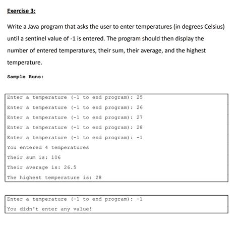 Solved Exercise 3 Write The Code In Java Language And Use Chegg