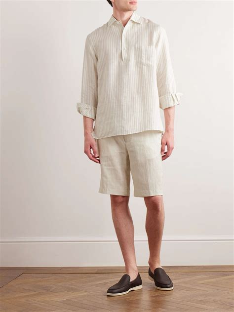 Sand Straight Leg Linen Drawstring Bermuda Shorts Loro Piana Mr Porter