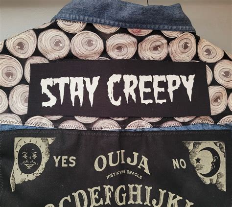 Stay Creepy Patch Halloween Spooky Punk Patches Etsy