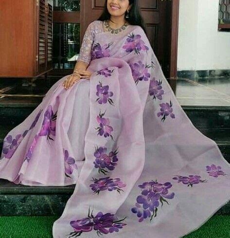 Pin By NeAr S S On Saree Saree Designs Party Wear Hand Painted Dress Saree Designs