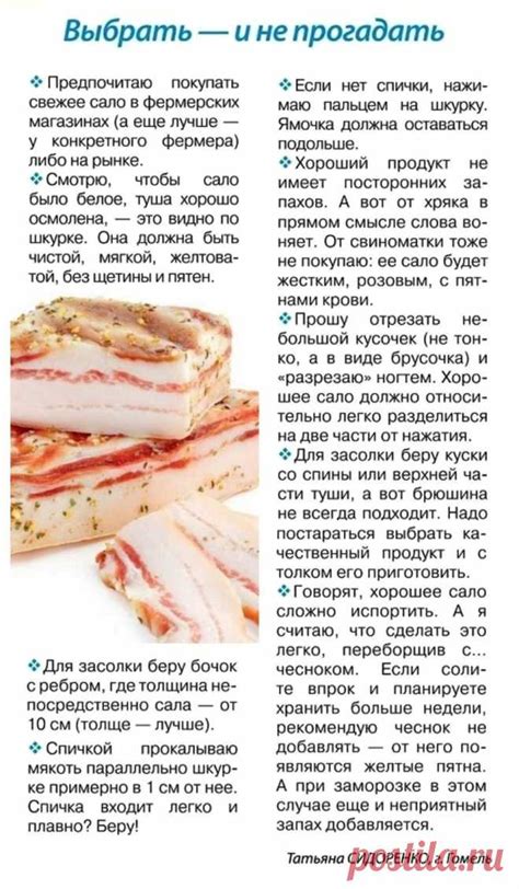Выбираем сало для засолки | ЕДА: ЗАГОТОВКА МЯСО, САЛО, РЫБА | Постила