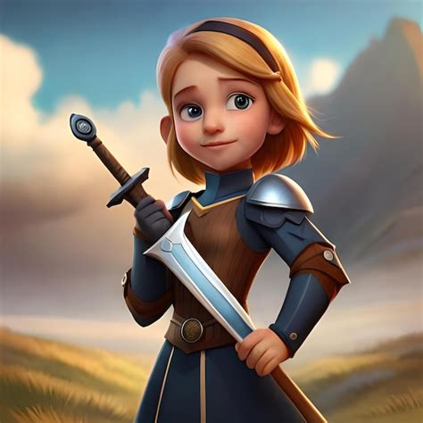 Premium Ai Image A Cartoon Character With A Sword That Saysthe Sword Is A Character