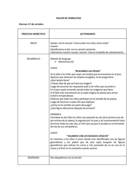 Taller De Semillitas Pdf