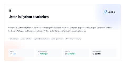 Listen In Python Bearbeiten Python Listen Manipulieren Labex