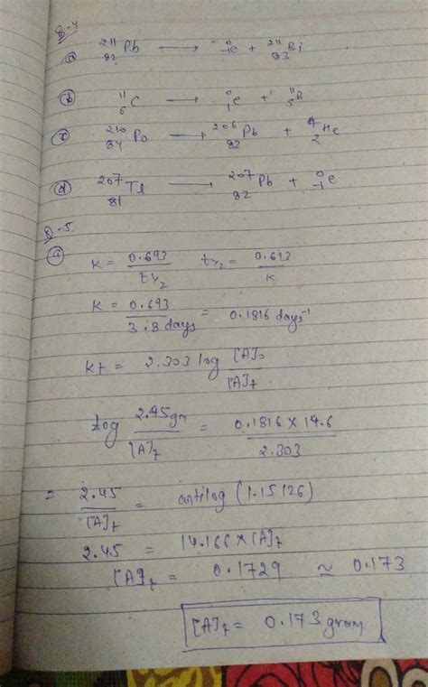 Solved 4 Write The Nuclear Equation For The Decay Of Each Nuclide A