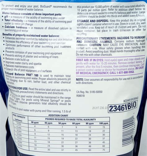 Bioguard Balance Pak 100 Alkalinity Increaser 12 Lb 23463bio Ez