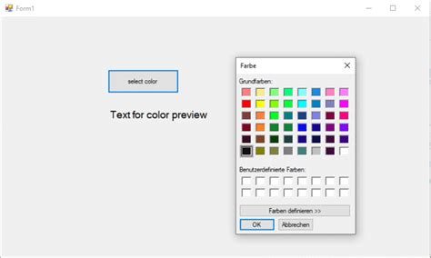 Colordialog Anzeigen Und Nutzen Mit Vbnet