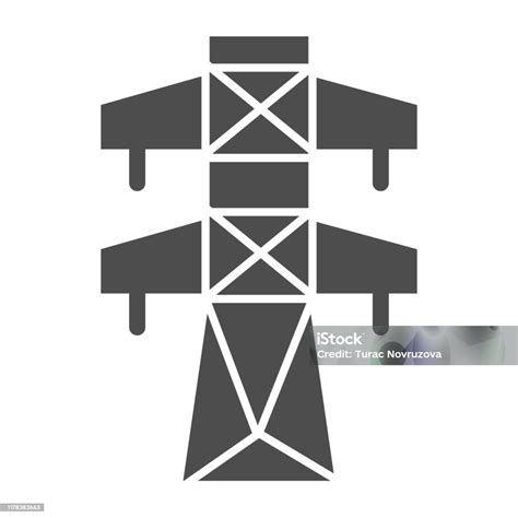 고전압 라인 솔리드 아이콘입니다 전기 타워 벡터 그림 흰색에 격리 전기 문말 스타일 디자인 웹 및 응용 프로그램을 위해 설계