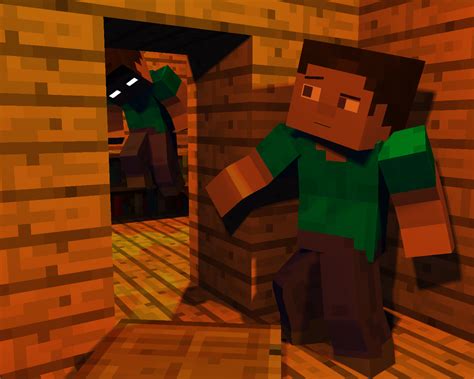 Minecraft Steve Vs Herobrine Wallpaper