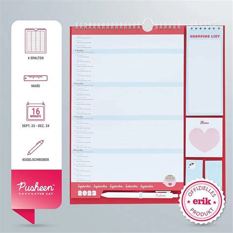 Pusheen Kalendarz Planner Szkolny 2023 2024 30 X 34 Cm Wasserman Eu