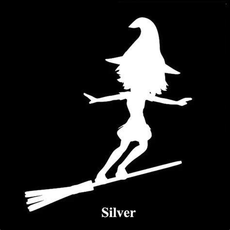 1pc Seeyule Fashion Car Sticker Sexy Witch Lady Girl Surfing Broom