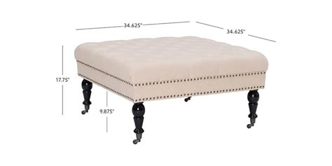 Linon Isabelle Square Wood Ottoman