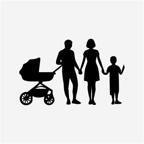 Contento Familia Silueta Familia Silueta 47369598 Vector En Vecteezy