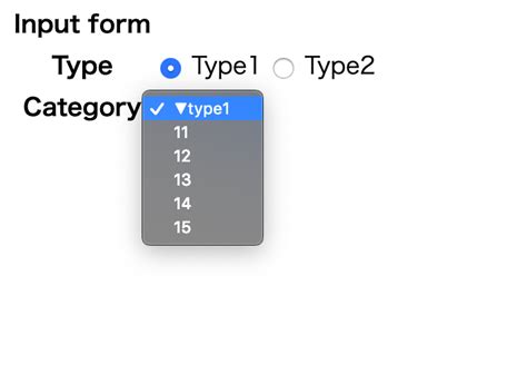 JavaScriptラジオボタンと連動するプルダウンのサンプル年収アップへの道