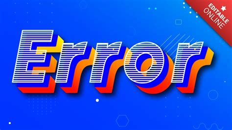 Error Modern And Colorful Editable Text Effect Generator