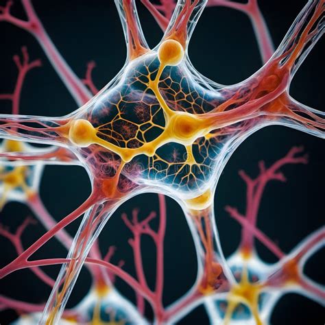 A Close Up Digital Illustration Of A Molecular Structure Stock