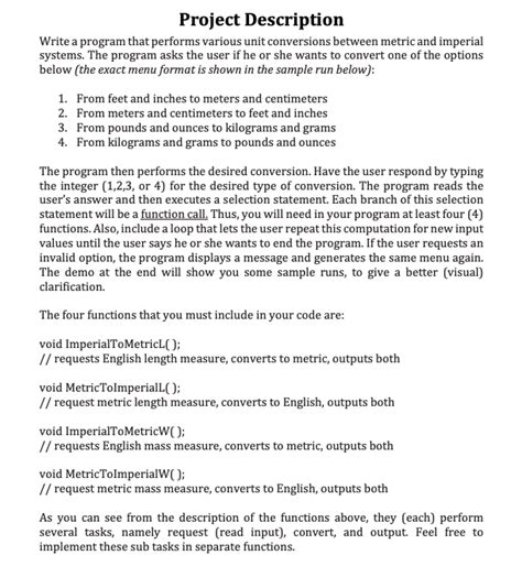 solved project description write a program that performs