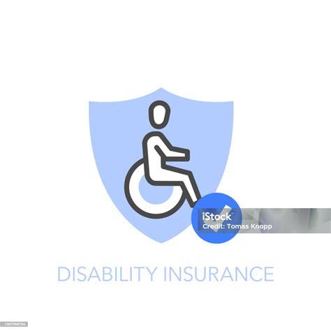Symbole Dassurance Dinvalidité Avec Un Bouclier Protecteur Et Un