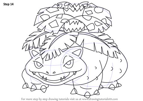 How To Draw Venusaur From Pokemon Pokemon Step By Step