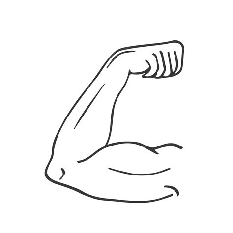 Premium Vector Handdrawn Strong Arm Doodle Icon
