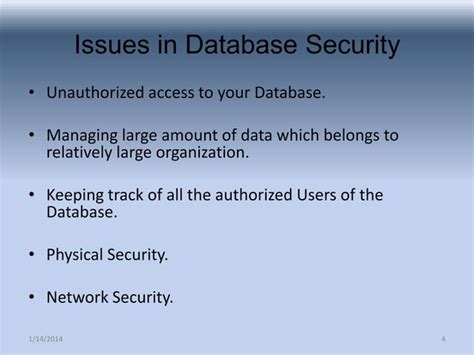Security Of The Database Ppt