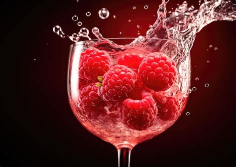 Premium Photo A Macro Shot Of A Fresh Raspberry Being Dropped Into A