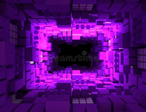 Abstract Cubes Background Tunnel D D Rendered Illustration Stock Illustration Illustration