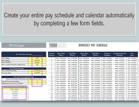 2025 Bi Weekly Payroll Calendar And Schedule Template Excel Download Printable Etsy