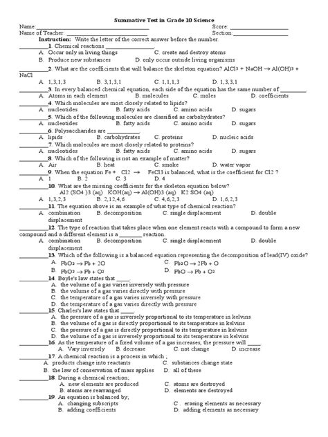Science Quiz For Grade 2