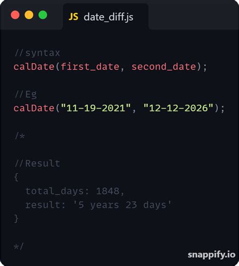 Calculate The Difference Between Two Dates In Javascript By Simon