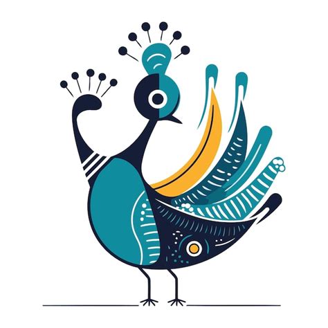 Premium Vector Peacock Colorful Vector Illustration Isolated On White
