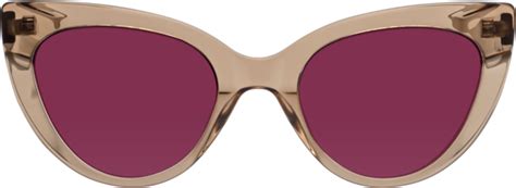 Caramel Retro Vintage Acetate Cat Eye Tinted Sunglasses With Wine