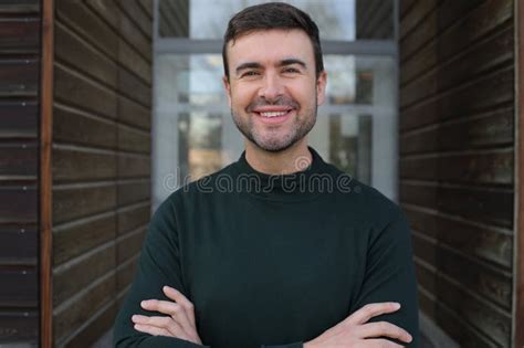 Handsome Entrepreneur Wearing A Classy Turtle Neck Sweater Stock Image